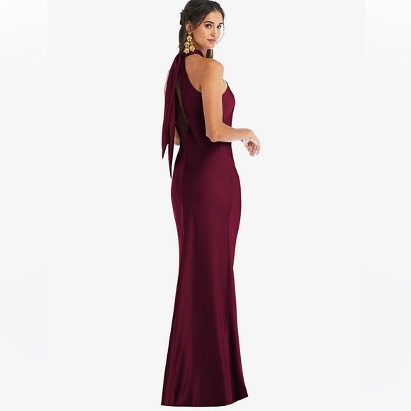 Lovely | Dresses | Lovely Draped Twist Halter Tieback Trumpet Gown ...